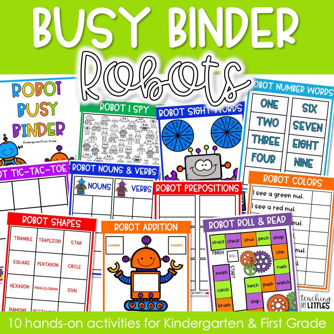 Robot Busy Binder Busy Book Activity Binder Kindergarten - Etsy