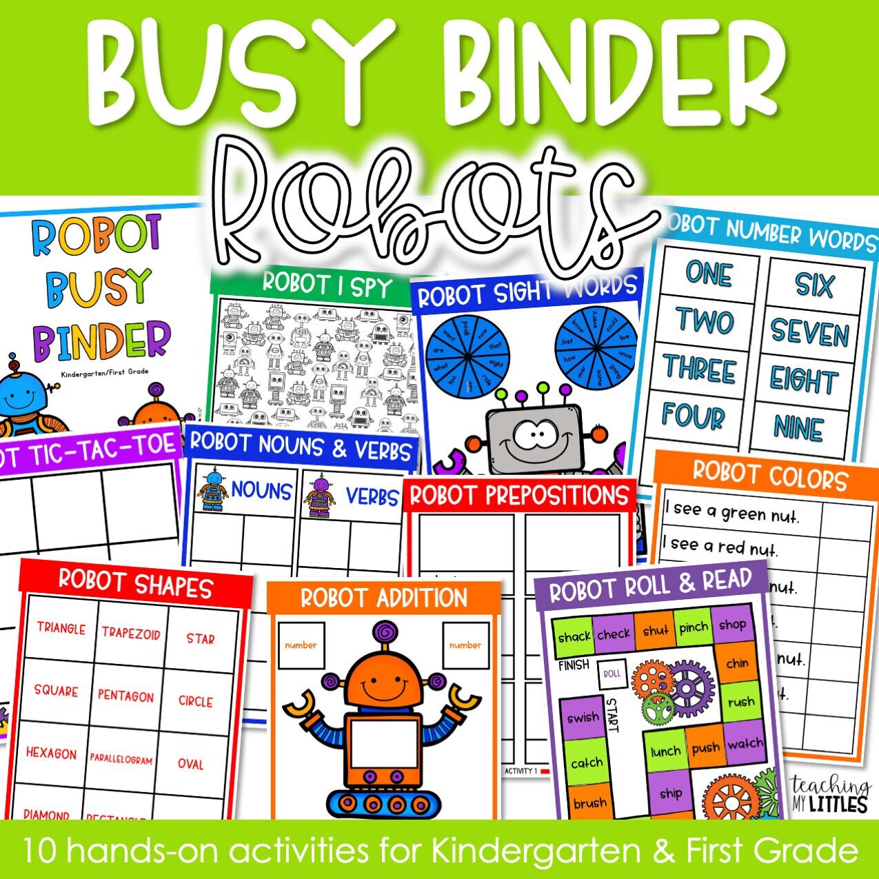 Robot Busy Binder | Busy Book | Activity Binder | Kindergarten ...