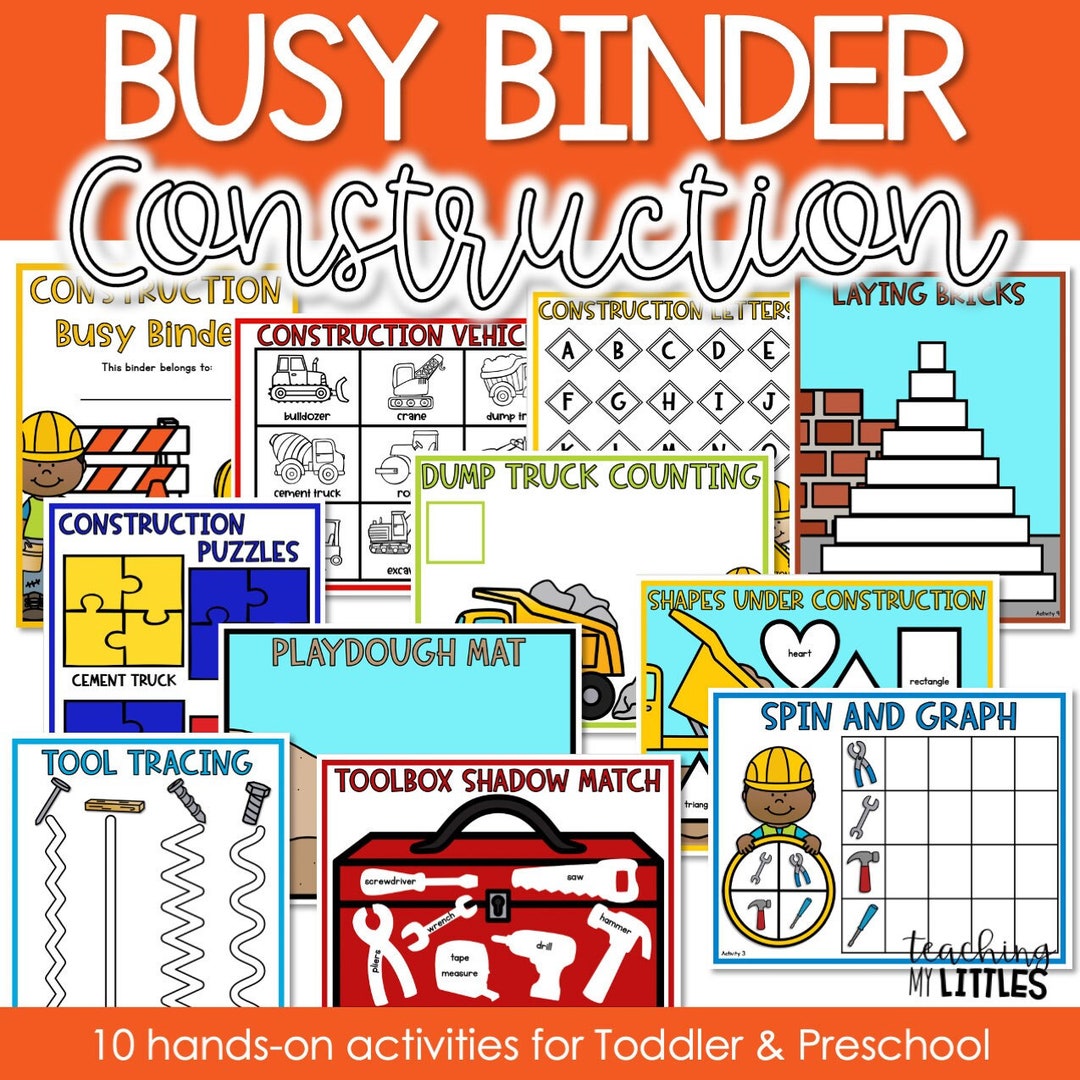 Construction Busy Binder Busy Book Activity Binder - Etsy