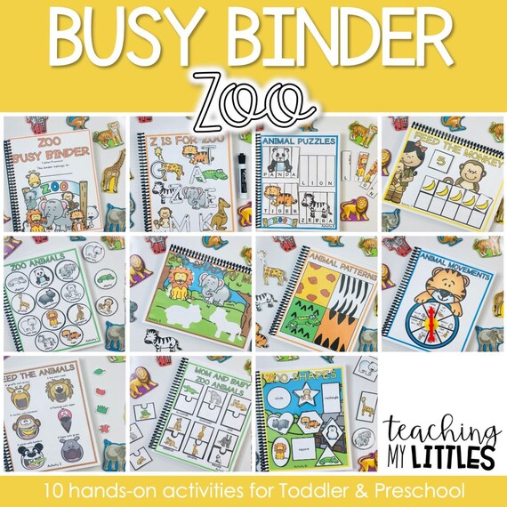 Zoo Busy Binder Busy Book Activity Binder Toddler - Etsy