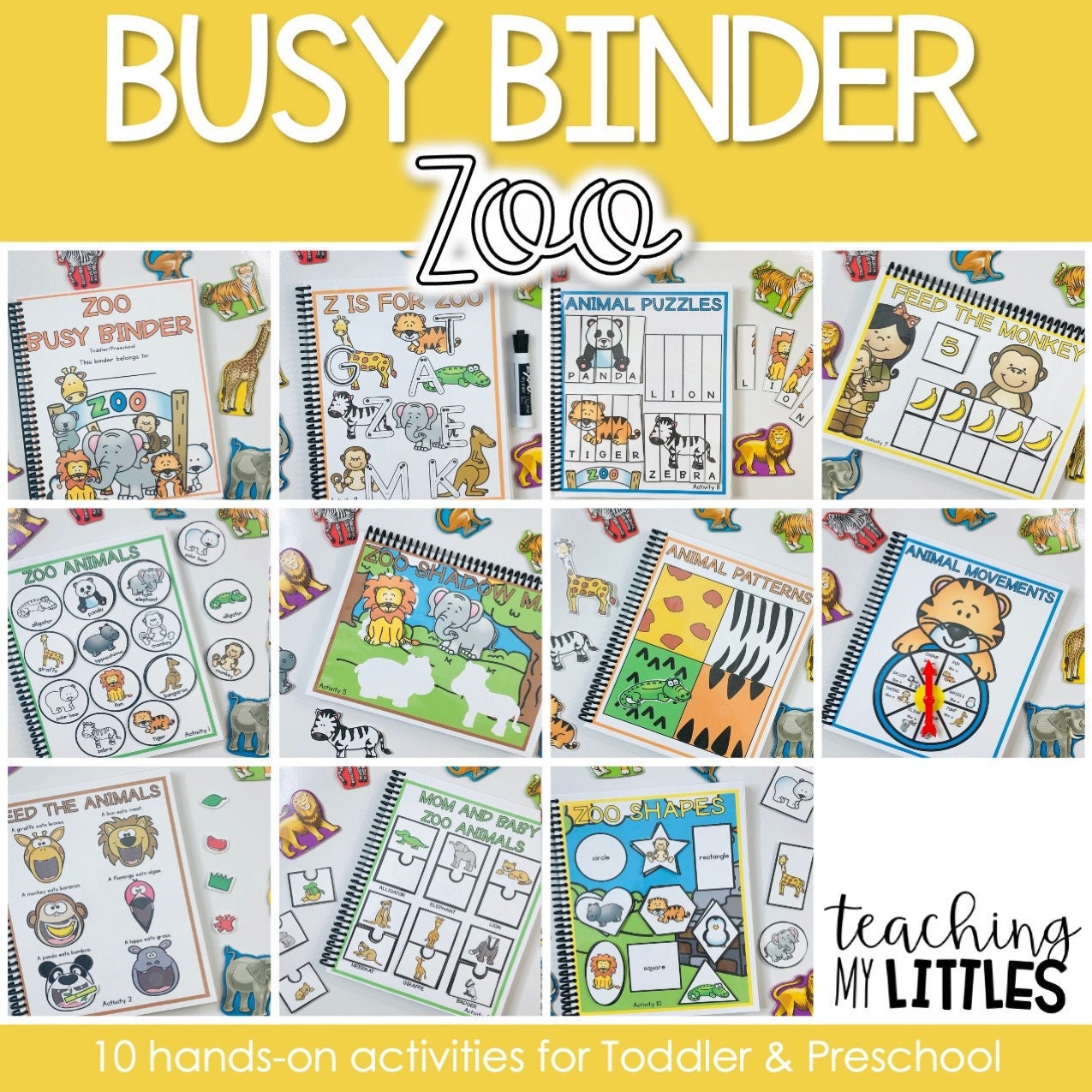 Zoo Busy Binder Busy Book Activity Binder Toddler Activities Preschool ...