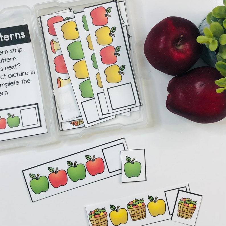 Preschool Task Boxes Apple Theme Preschool Activities Math & Literacy ...