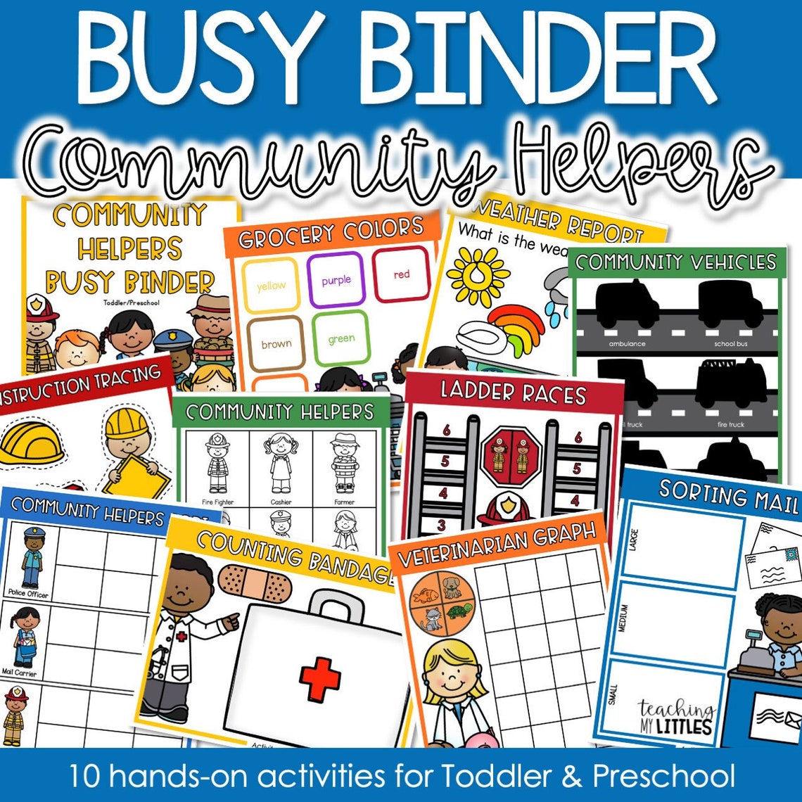 Community Helpers Busy Binder | Busy Book | Activity Binder | Toddler ...
