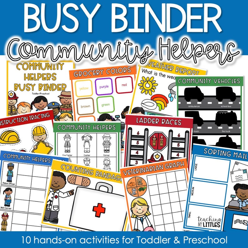 Community Helpers Busy Binder | Busy Book | Activity Binder | Toddler ...
