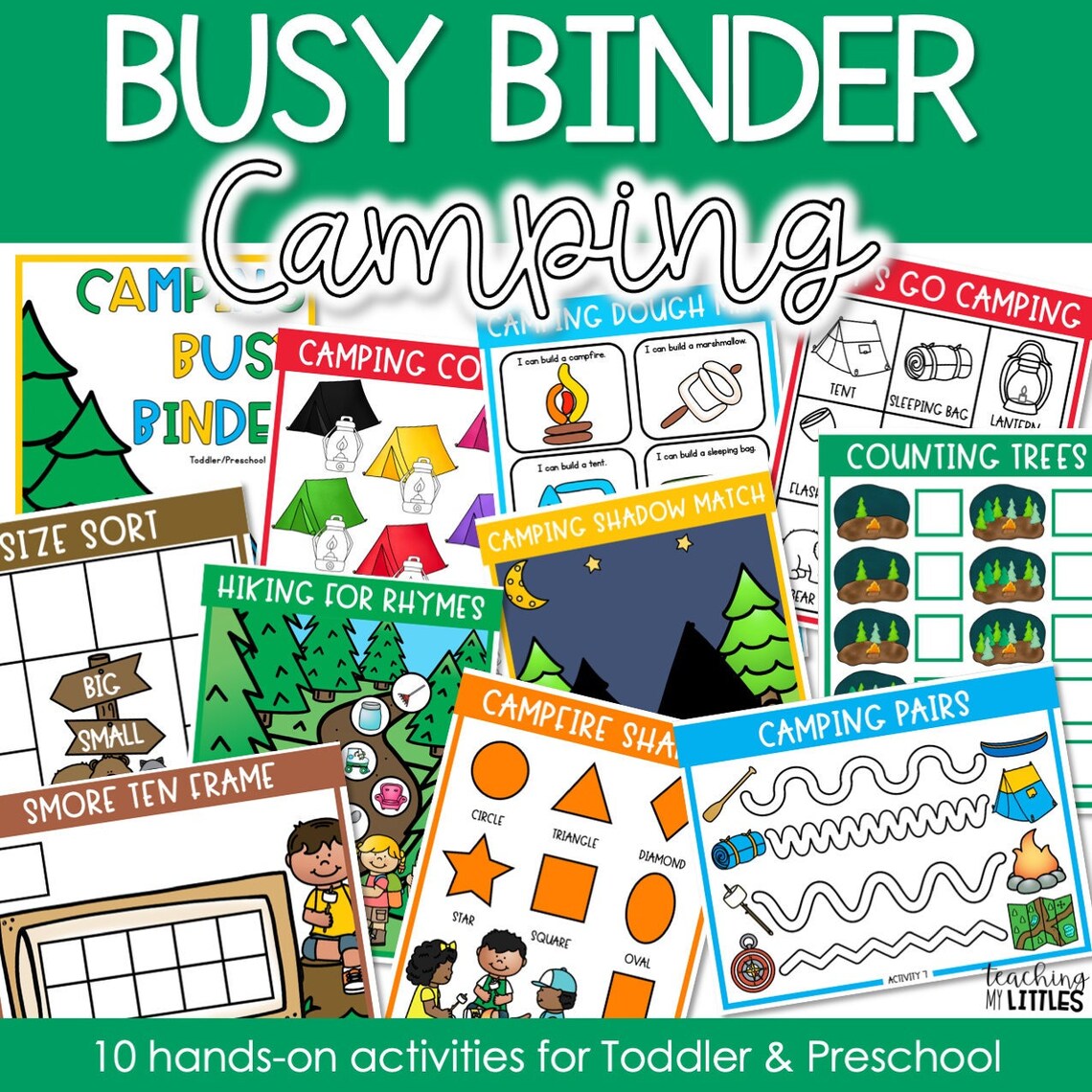 Camping Binder Busy Book Activity Binder Toddler Activities Preschool ...