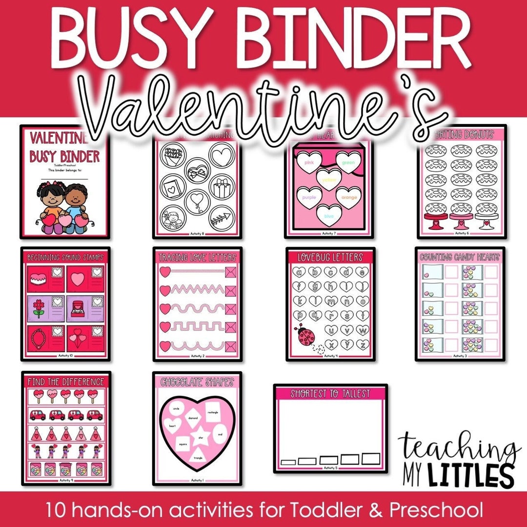 Valentine's Busy Binder Busy Book Activity Binder - Etsy