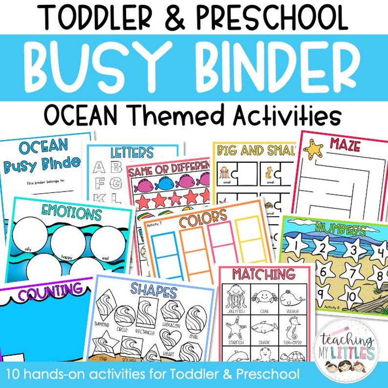 Ocean Activity Busy Binder | Toddler & Preschool Learning (digital ...