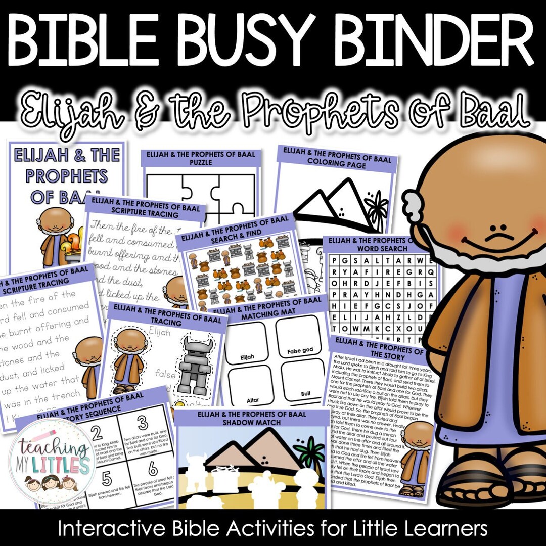Bible Busy Binder | Busy Book | Activity Binder | Elijah & the Prophets ...