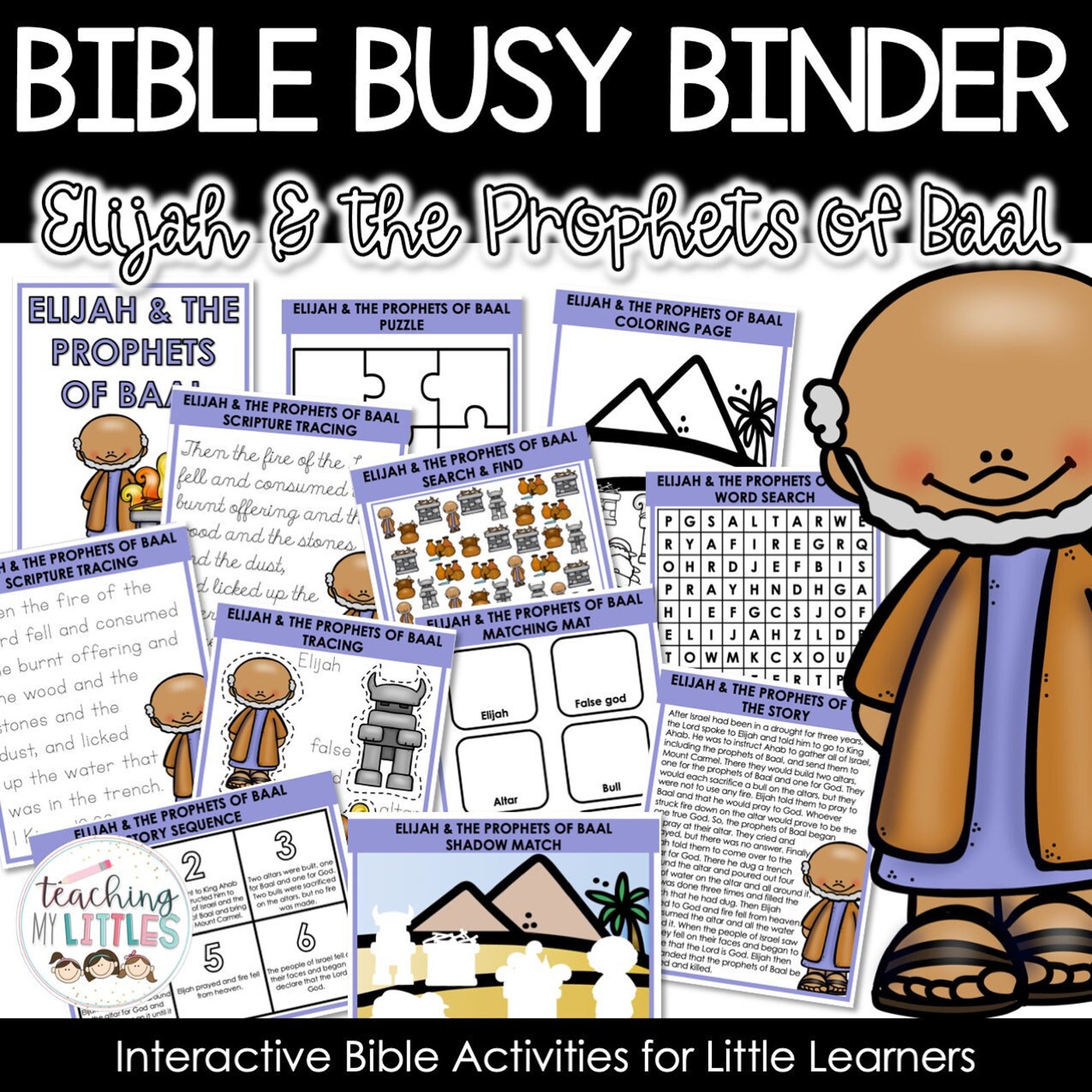 Bible Busy Binder | Busy Book | Activity Binder | Elijah & the Prophets ...