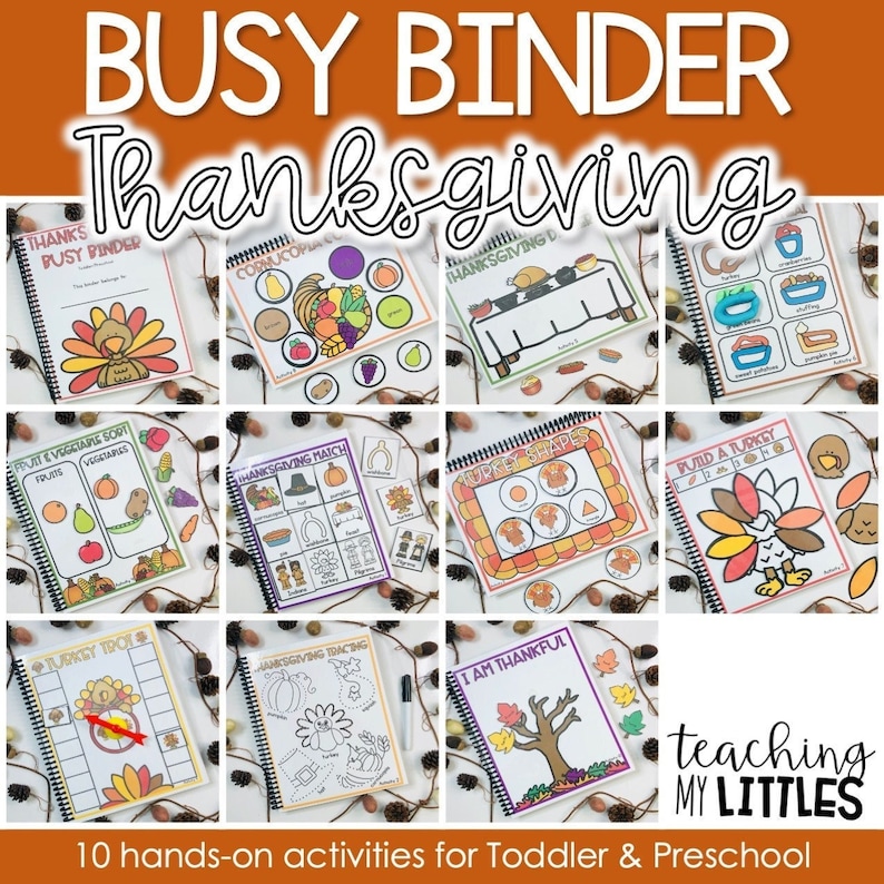 Thanksgiving Busy Binder | Busy Book | Activity Binder | Toddler ...