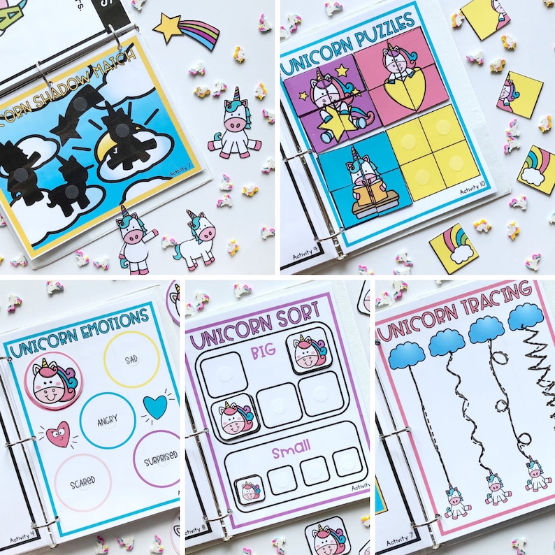 Unicorn Busy Binder Busy Book Activity Binder Toddler - Etsy