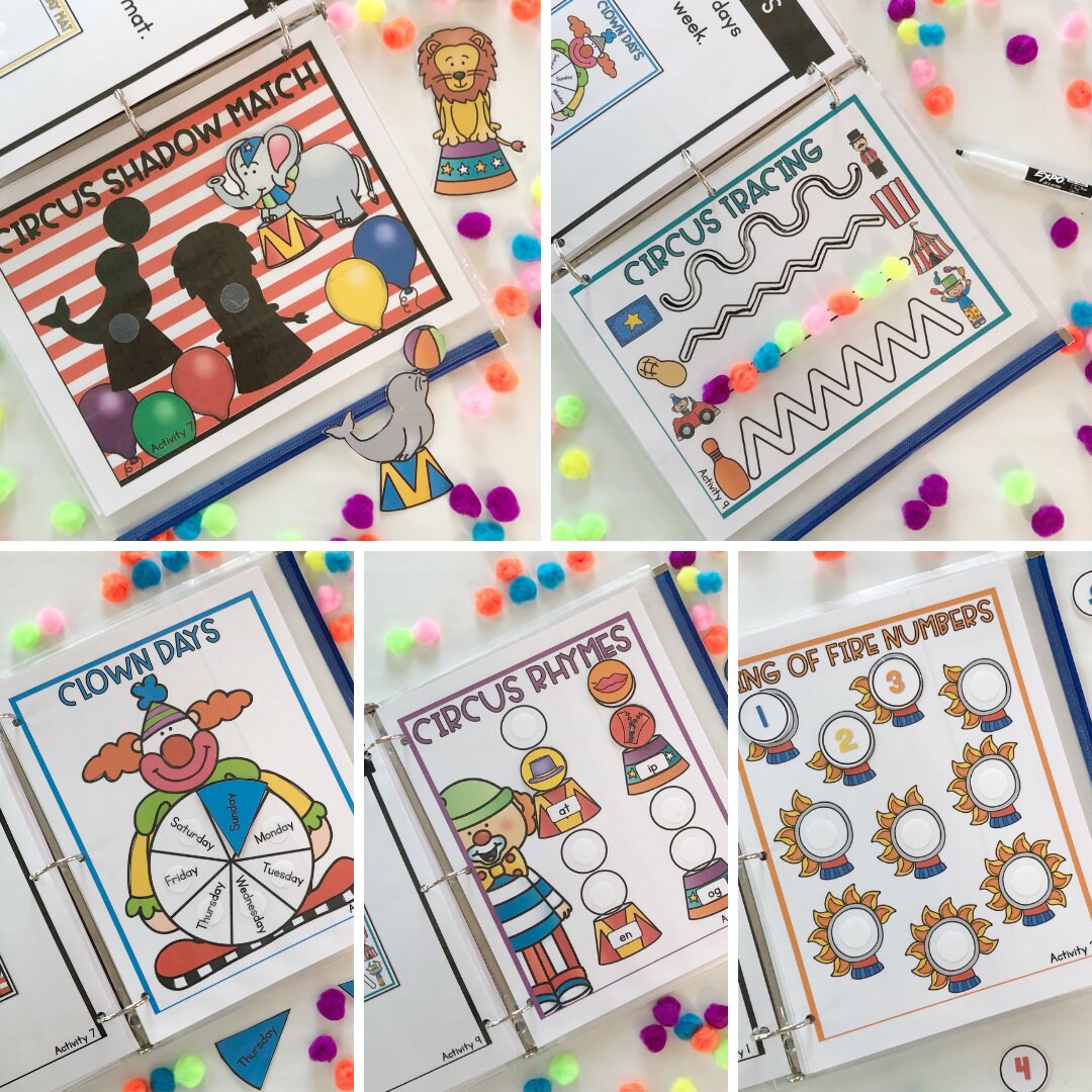 Circus Busy Binder | Busy Book | Activity Binder | Toddler Activities ...