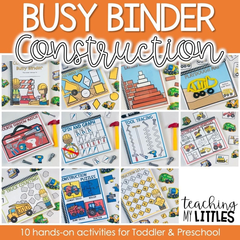 Construction Busy Binder Busy Book Activity Binder - Etsy