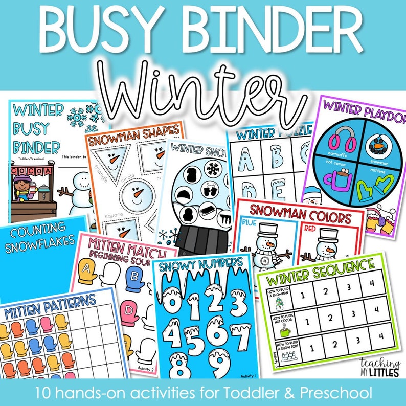 Winter Busy Binder | Busy Book | Activity Binder | Toddler Activities ...