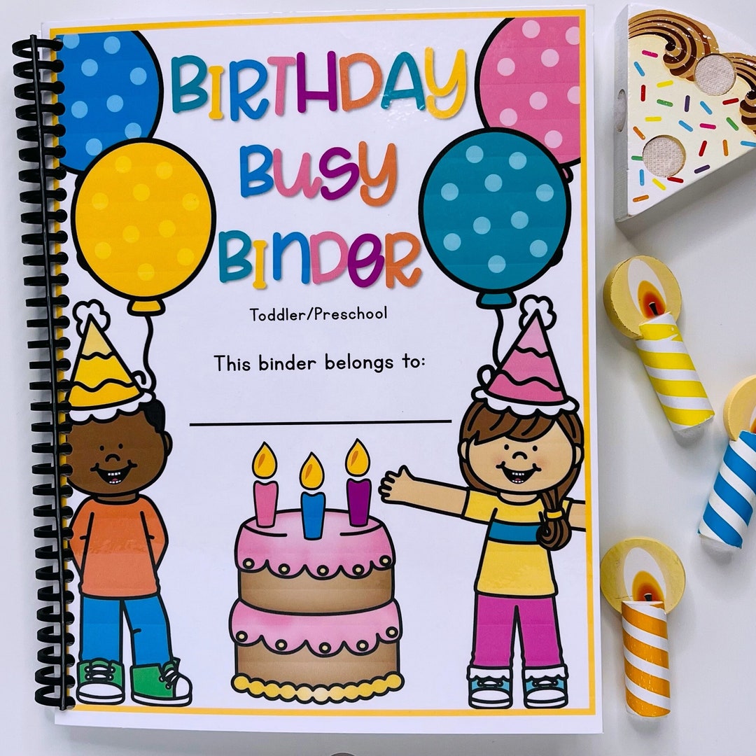 Birthday Busy Binder | Busy Book | Activity Binder | Toddler Activities ...
