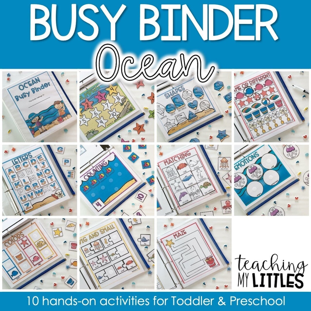 Ocean Busy Binder | Busy Book | Activity Binder | Toddler Activities ...