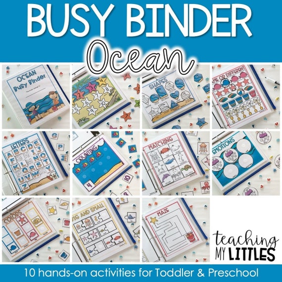Ocean Busy Binder Busy Book Activity Binder Toddler - Etsy