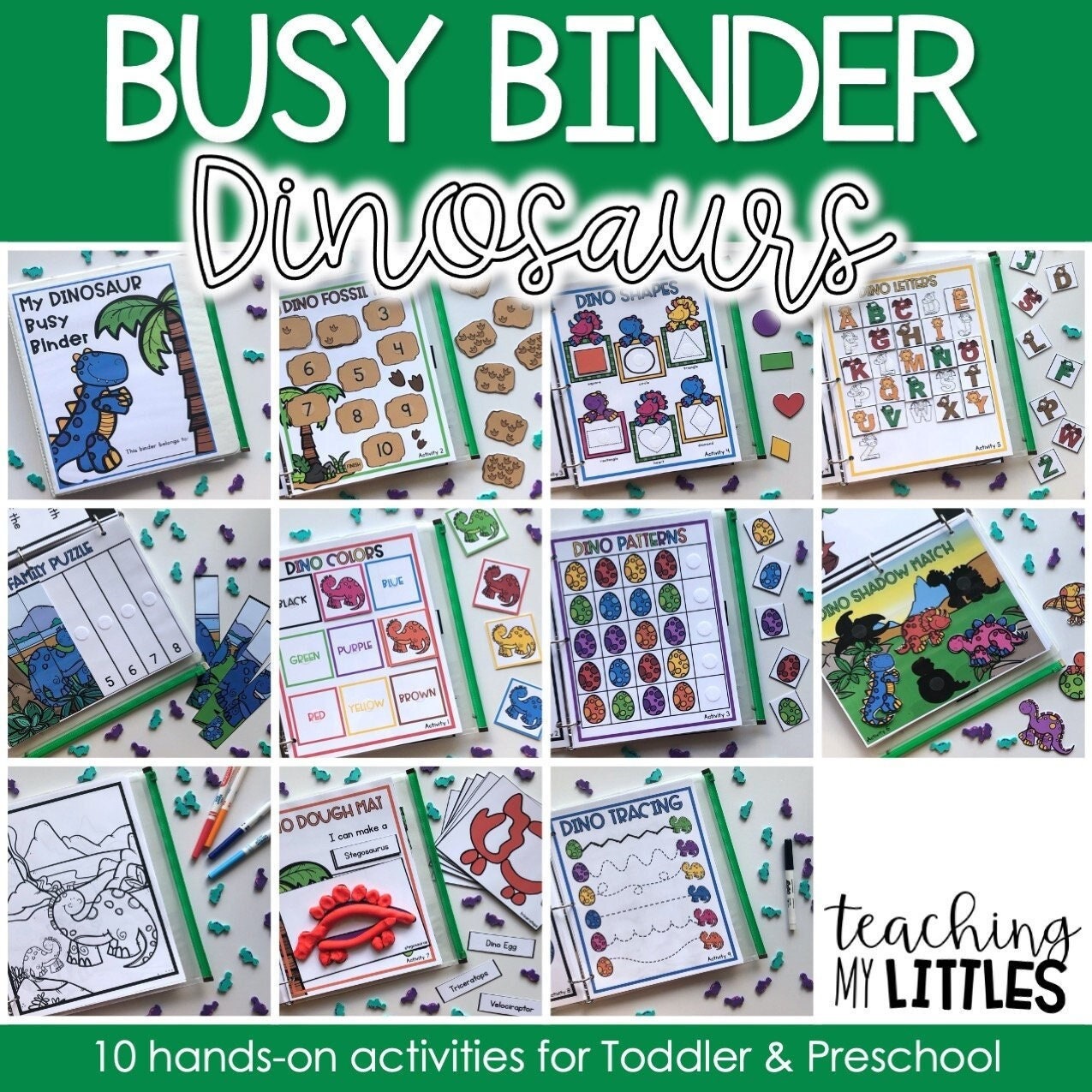Dinosaur Busy Binder | Busy Book | Activity Binder | Toddler Activities ...