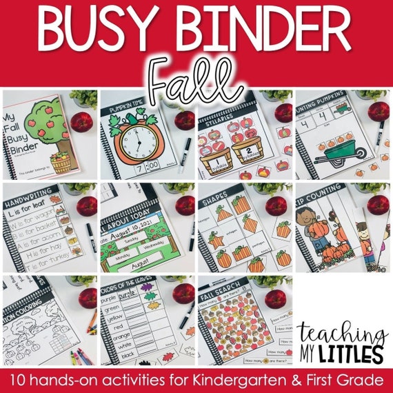 Fall Busy Binder K-1st Busy Book Activity Binder - Etsy