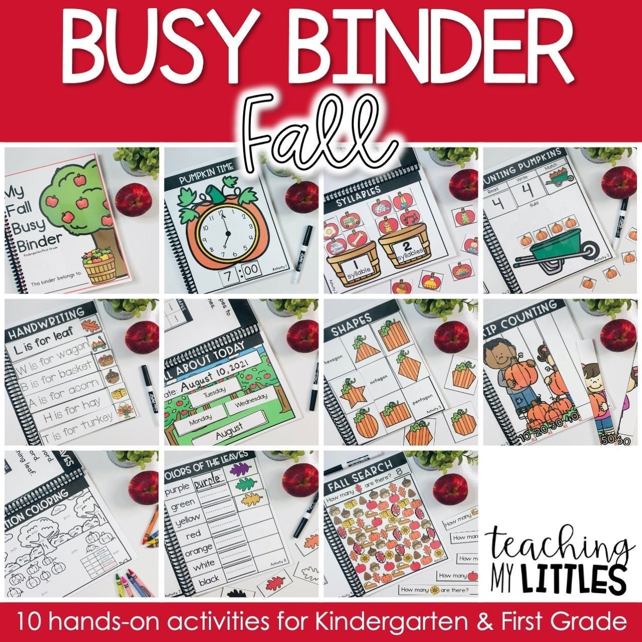 Fall Busy Binder K-1st | Busy Book | Activity Binder | Kindergarten ...