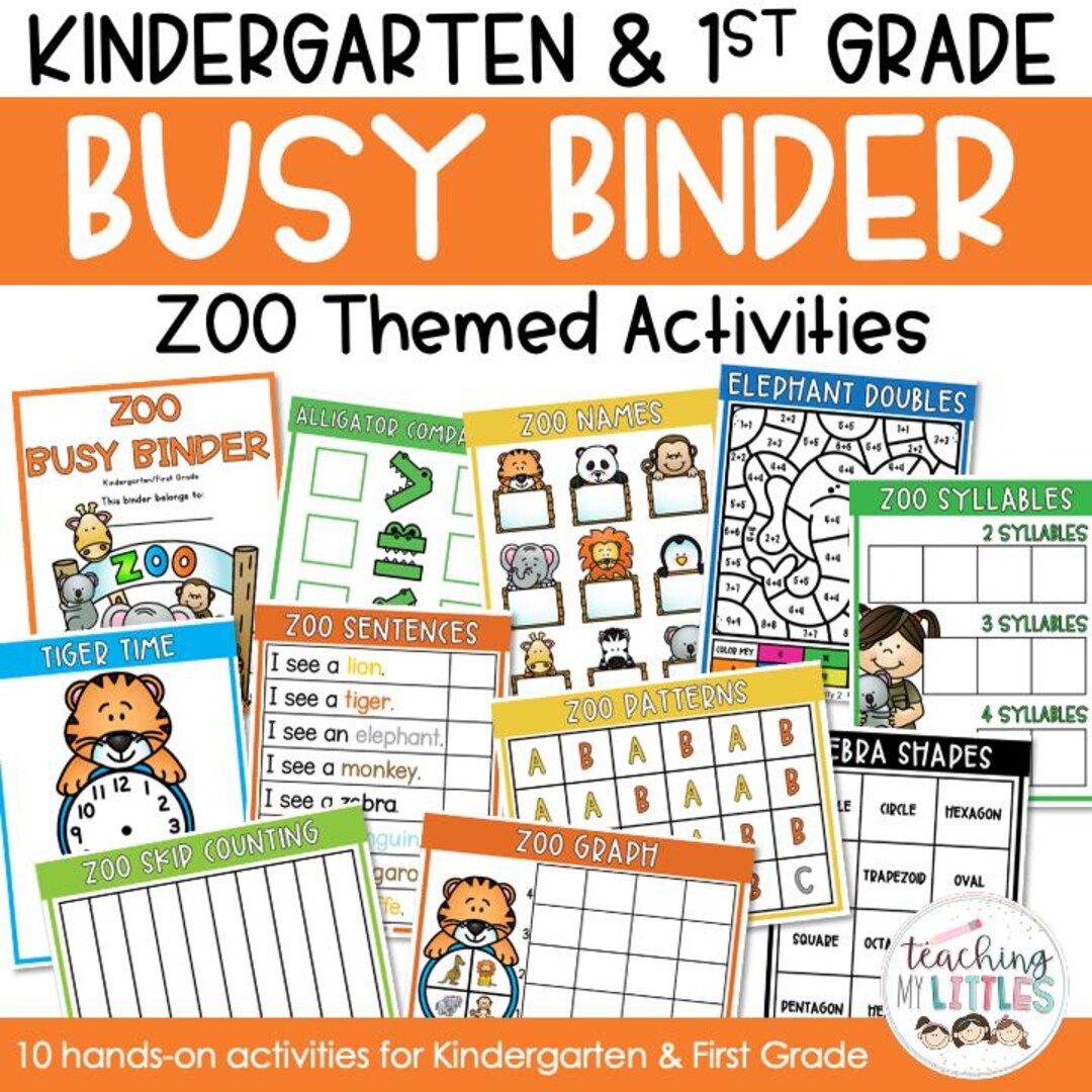Zoo Activity Binder for Kindergarten & 1st Grade (digital Download) - Etsy