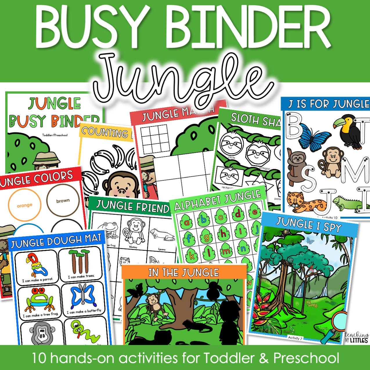 Jungle Busy Binder | Busy Book | Activity Binder | Toddler Activities ...