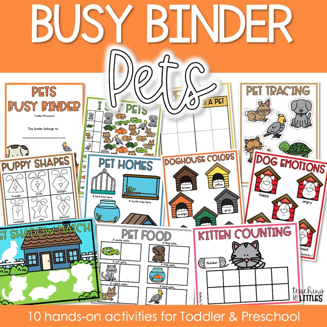 Pet Busy Binder | Busy Book | Activity Binder | Toddler Activities ...