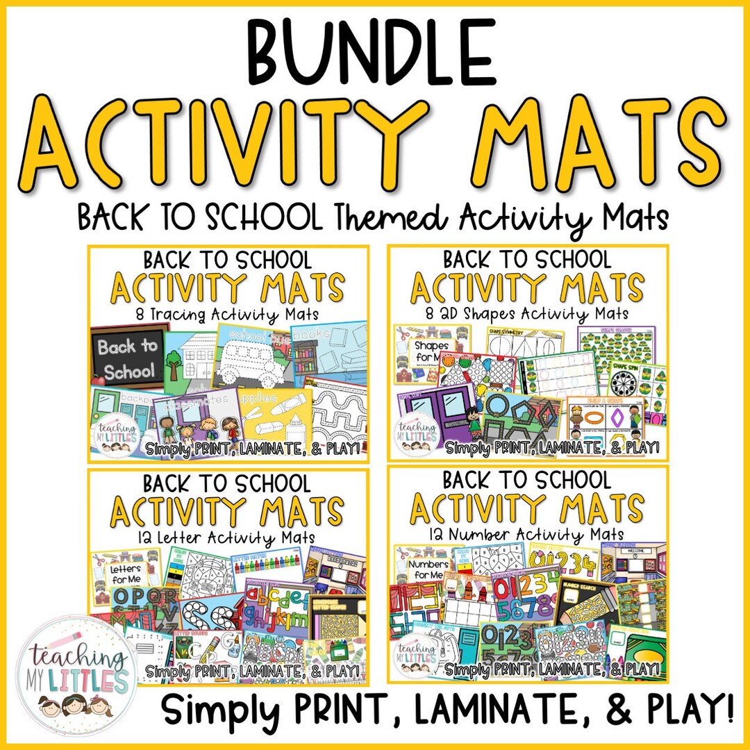 Back to School Activity Mats - Digital - Etsy
