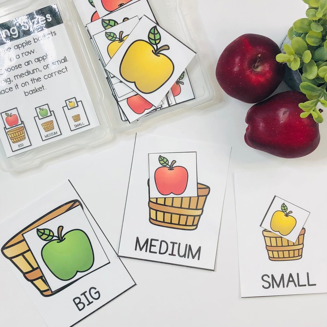 Preschool Task Boxes Apple Theme Preschool Activities Math & Literacy ...