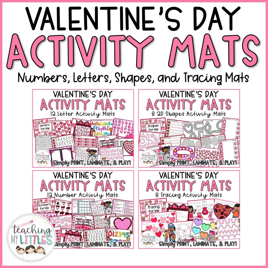 Valentine's Day Activity Mats PHYSICAL PRODUCT - Etsy