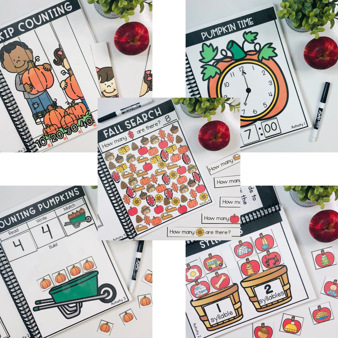 Fall Busy Binder K-1st Busy Book Activity Binder - Etsy