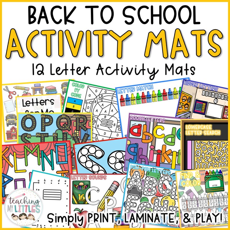 Back to School Activity Mats - Digital - Etsy