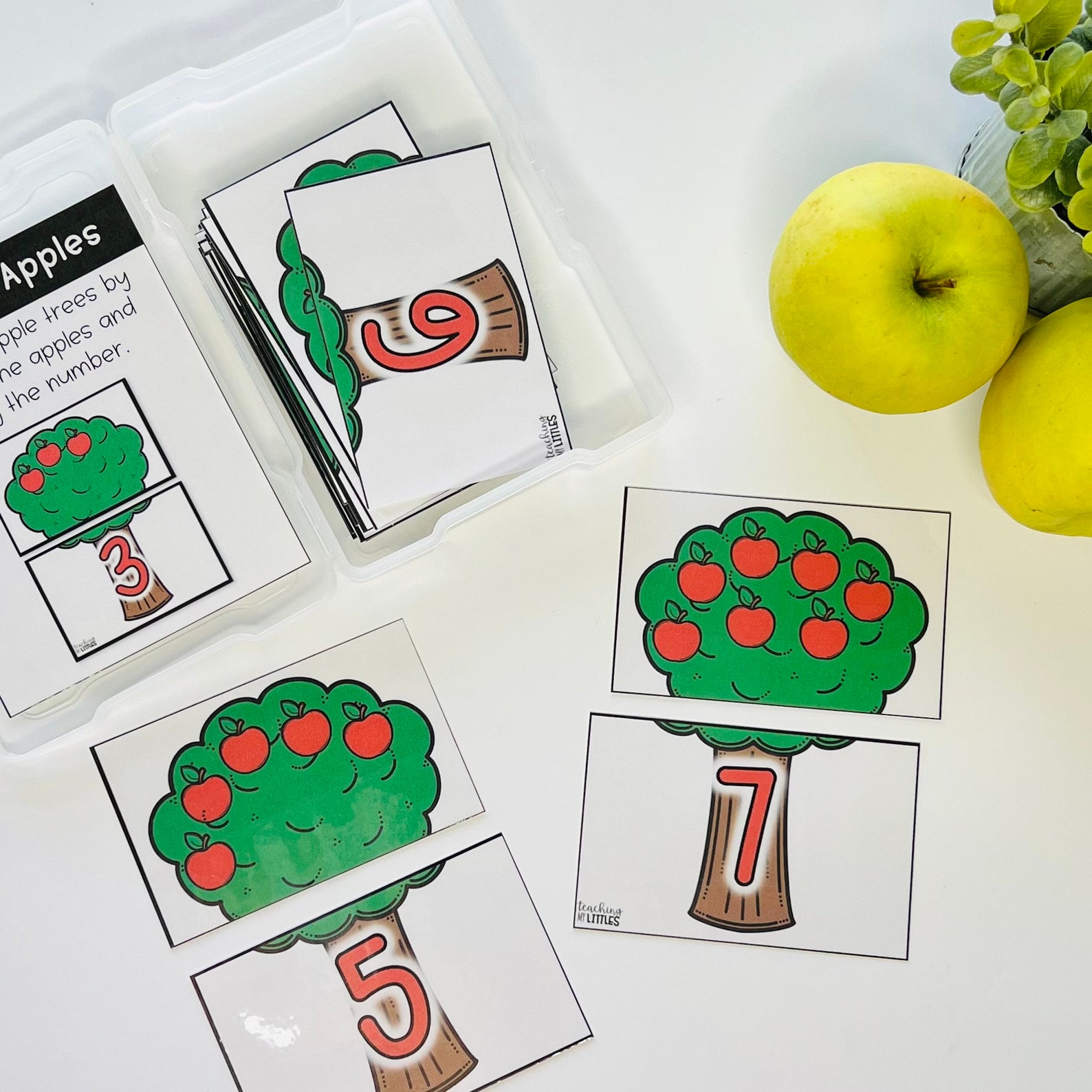 Preschool Task Boxes Apple Theme Preschool Activities Math & Literacy ...