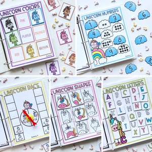 Unicorn Busy Binder Busy Book Activity Binder Toddler | Etsy