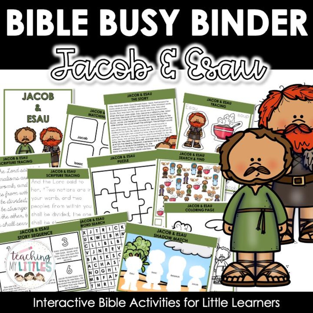 Jacob & Esau Bible Busy Binder | Activity Book (digital Download ...