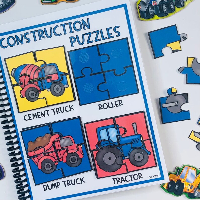 Construction Busy Binder for Toddler/preschool PHYSICAL - Etsy