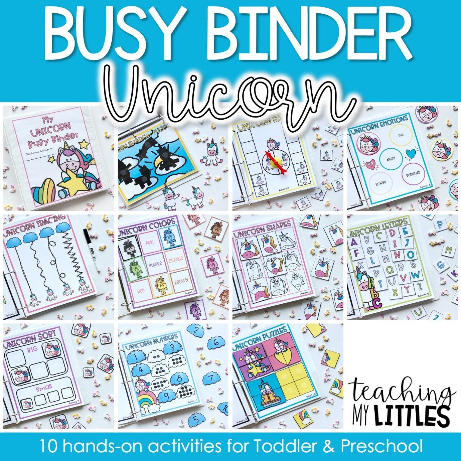 Unicorn Busy Binder Busy Book Activity Binder Toddler - Etsy