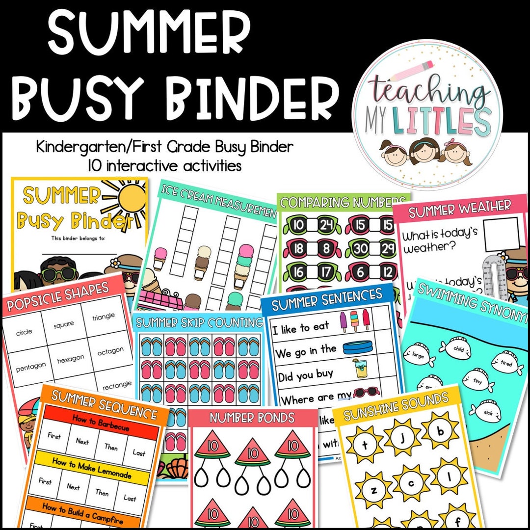 Summer Busy Binder K-1st | Busy Book | Activity Binder | Kindergarten ...