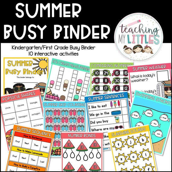 Summer Busy Binder K-1st Busy Book Activity Binder - Etsy