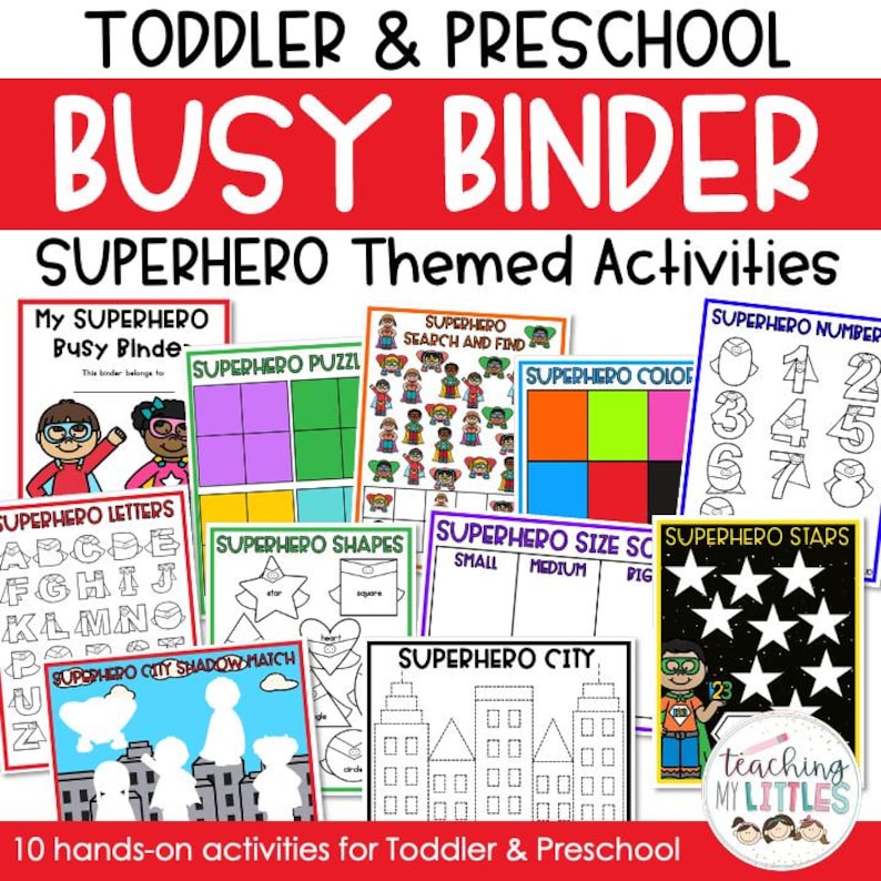 Superhero Busy Binder | Toddler Learning Activities (digital Download ...