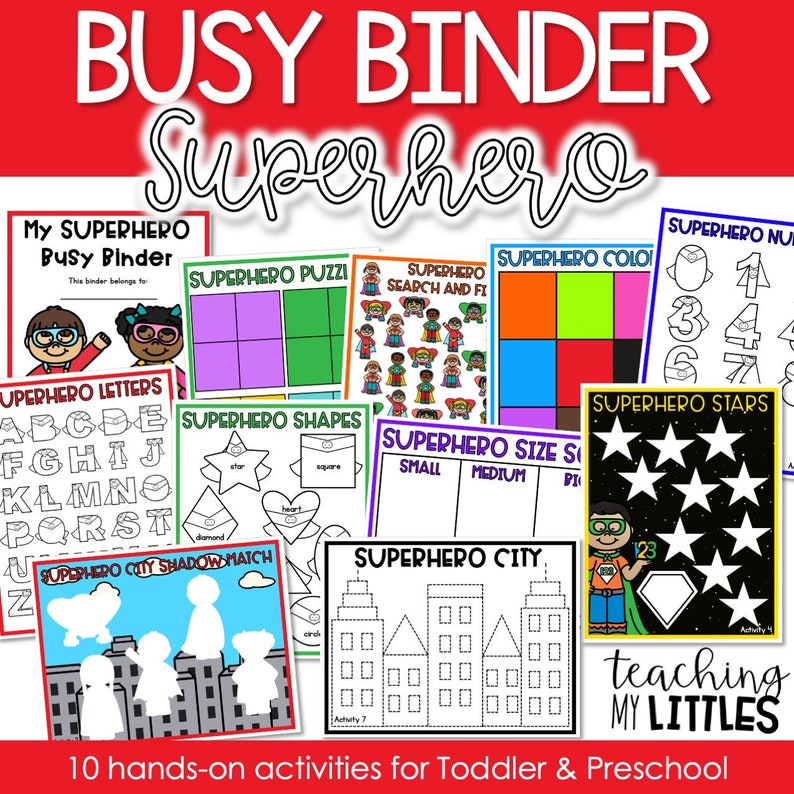 Superhero Busy Binder | Busy Book | Activity Binder | Toddler ...