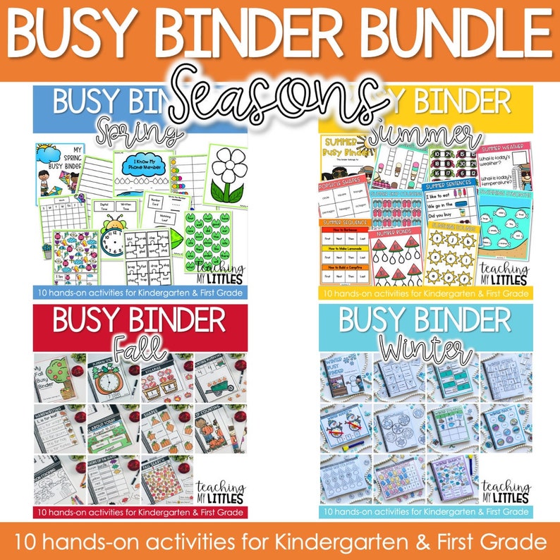 Busy Binder SEASONS Bundle | Busy Book | Activity Binder | Kindergarten ...