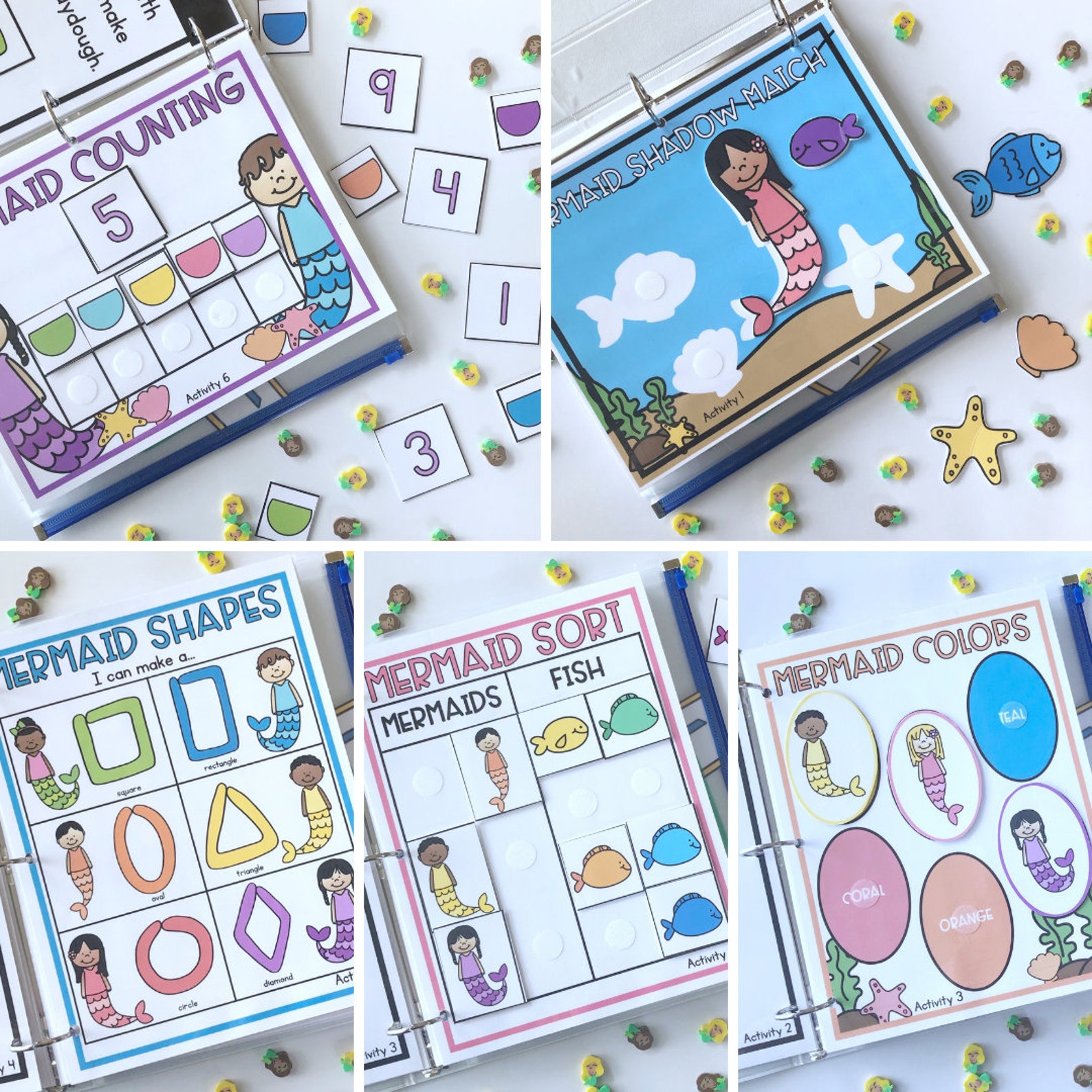 Mermaid Busy Binder | Busy Book | Activity Binder | Toddler Activities ...