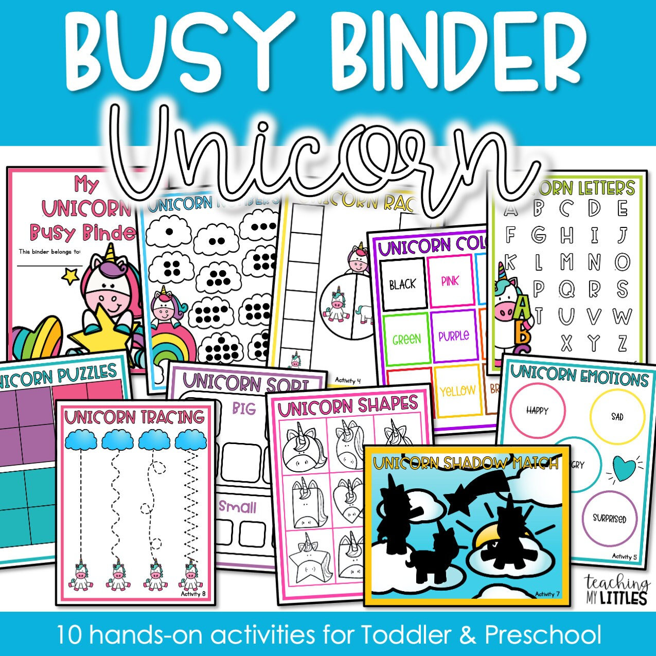 Unicorn Busy Binder | Busy Book | Activity Binder | Toddler Activities ...