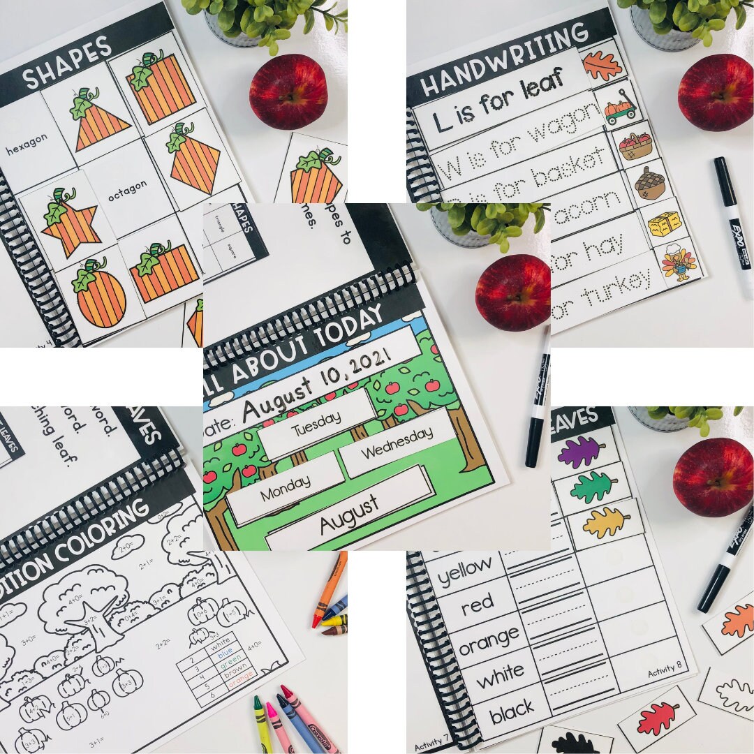 Fall Busy Binder K-1st Busy Book Activity Binder - Etsy