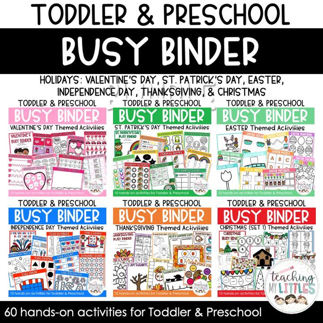 Holidays Busy Binder Bundle | Toddler & Preschool Activities (digital ...