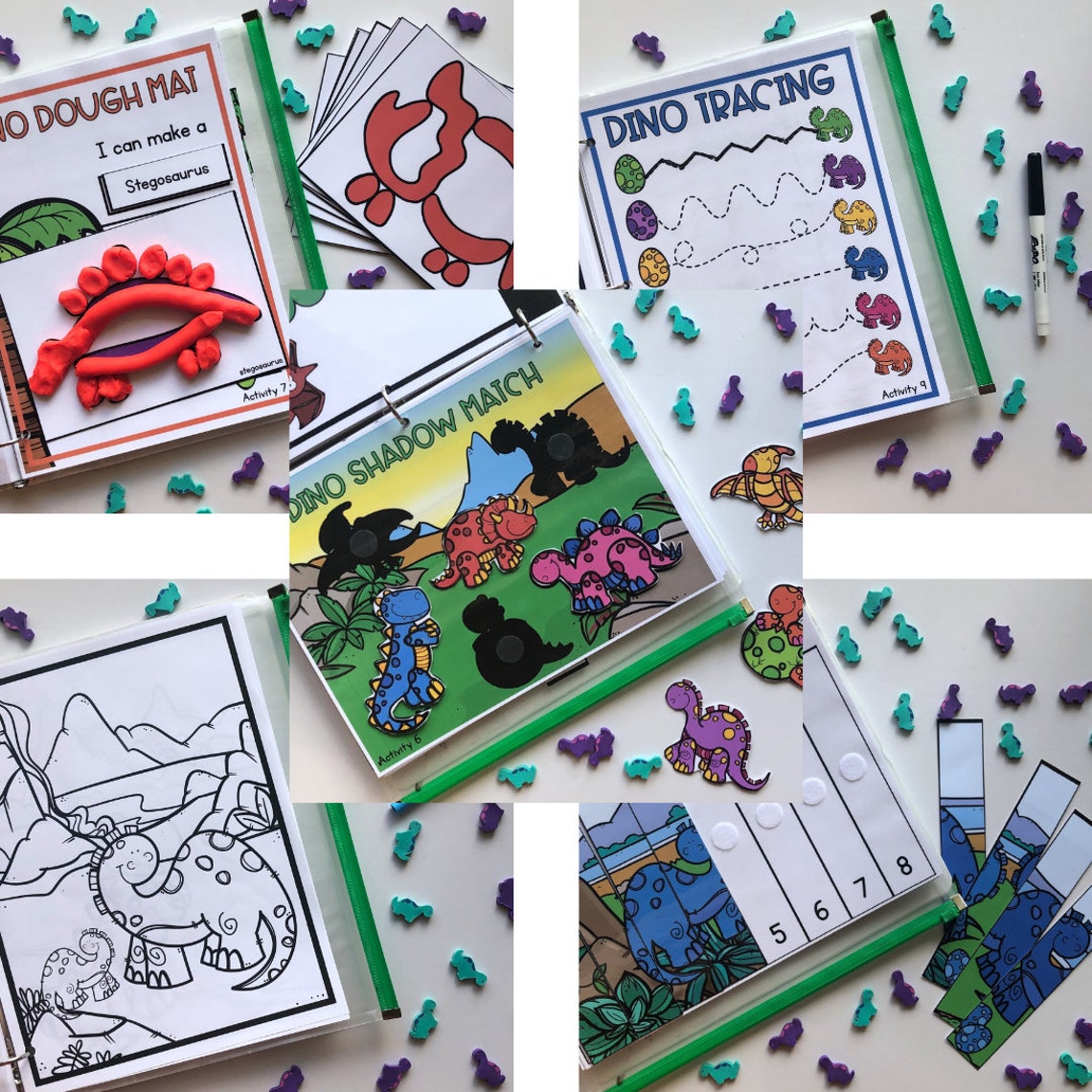 Dinosaur Busy Binder | Busy Book | Activity Binder | Toddler Activities ...