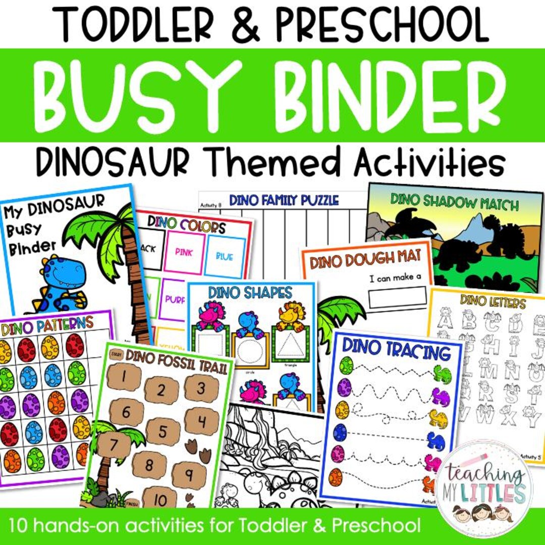 Dinosaur Activity Binder | Toddler & Preschool Learning (digital ...