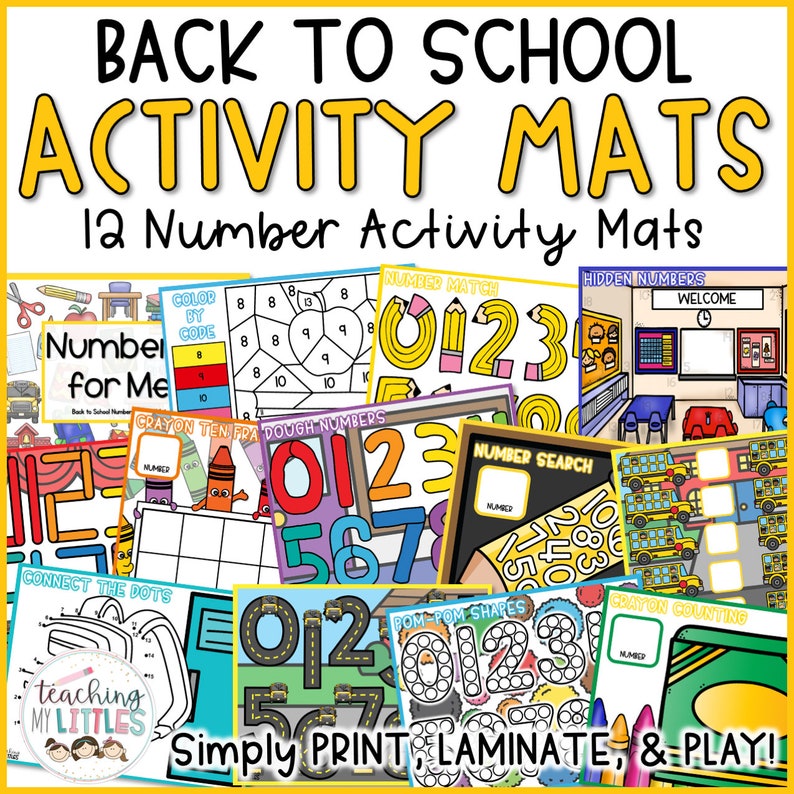Back to School Activity Mats - Digital - Etsy
