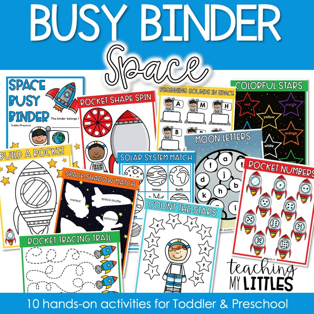 Space Busy Binder Busy Book Activity Binder Toddler - Etsy